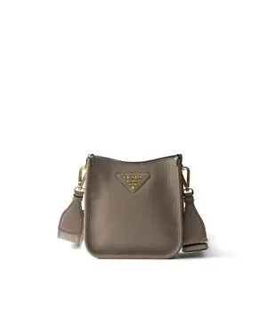 Prada Mini Leather Shoulder Bag - Grey