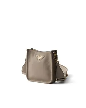 Prada Mini Leather Shoulder Bag - Grey