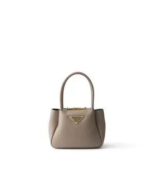 Prada Prada Mini Leather Handbag Grey