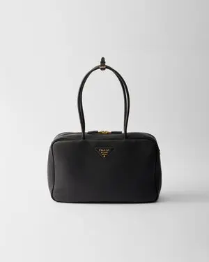 Prada Large Leather Top-Handle Bag - Black | Editorialist