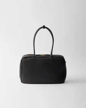 Prada Large Leather Top-Handle Bag - Black | Editorialist