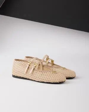 Prada Mesh Ballerinas - Neutral