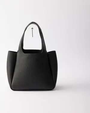Prada Small Leather Tote Bag - Black