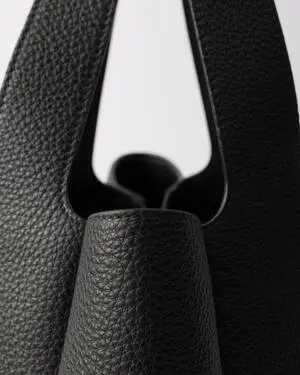 Prada Small Leather Tote Bag - Black