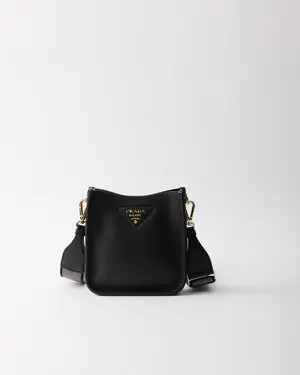 Prada Mini Leather Shoulder Bag - Black