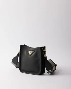Prada Mini Leather Shoulder Bag - Black