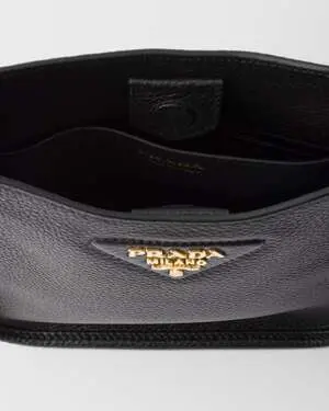 Prada Mini Leather Shoulder Bag - Black