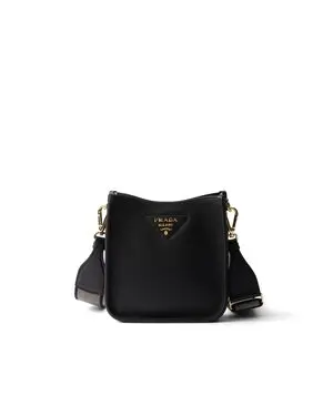 Prada Mini Leather Shoulder Bag - Black