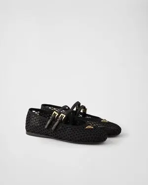 Prada Mesh Ballerinas - Black