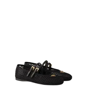 Prada Mesh Ballerinas - Black