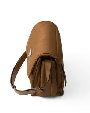 Prada Traveller Medium Padded Re-nylon Bag - Brown