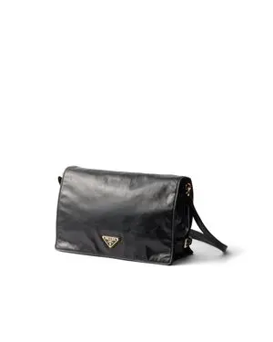 Prada Medium Leather Shoulder Bag - Black