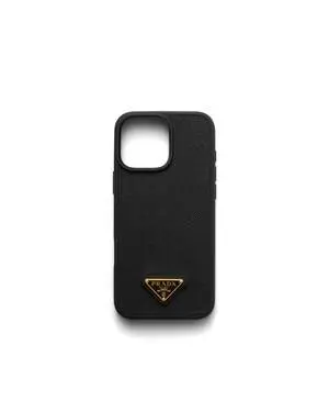 Prada Saffiano Leather Case For Iphone 16 Pro Max - Black