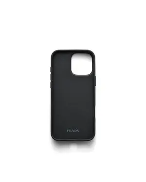 Prada Saffiano Leather Case For Iphone 16 Pro Max - Black
