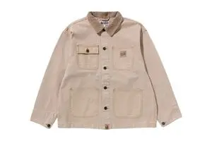 A BATHING APE Line Camo Jacquard Work Jacket - Beige