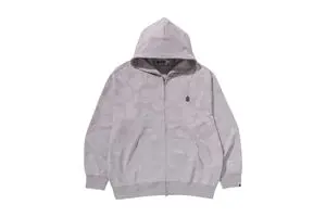 A BATHING APE Solid Camo Jacquard Relaxed Fit Zip Hoodie - Grey