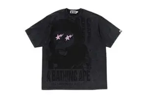 A BATHING APE Garment Dye Logo Relaxed Fit Tee Shirt