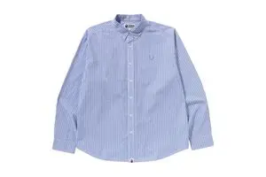 A BATHING APE One Point Checked Poplin Long Sleeve Shirt