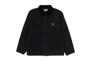 A BATHING APE Line Camo Jacquard Work Jacket - Black