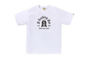 A BATHING APE Mad General College Tee Shirt - White