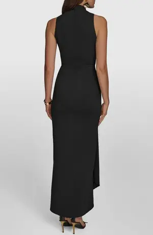 Donna Karan New York Belt Detail Sheath Maxi Dress - Black