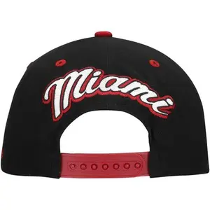 Mitchell & Ness Red Miami Heat Backside Script Two-tone Pro Crown Adjustable Hat