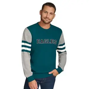 Tommy Hilfiger Midnight /heather Gray Philadelphia Eagles Acrylic Crewneck Pullover Sweatshirt - Green