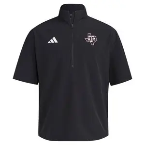 Adidas Texas A&m Aggies 2024 Half-zip Short Sleeve Training Jacket