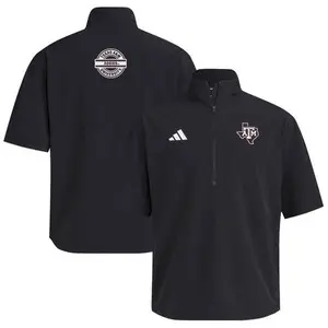 Adidas Texas A&m Aggies 2024 Half-zip Short Sleeve Training Jacket