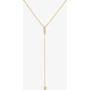 Ben Oni Bezel Cz Lariat Necklace - Gold