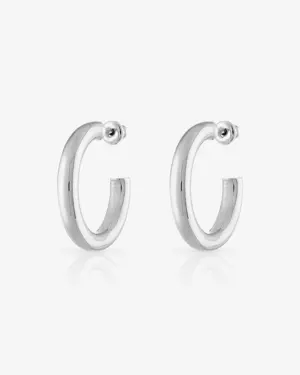 Ben Oni Small Open Hoop Earrings - Silver