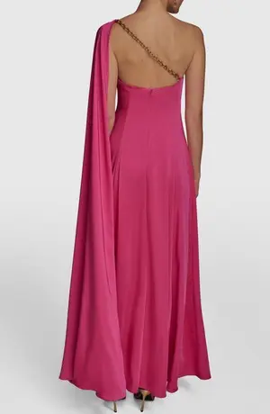 Donna Karan New York One-shoulder Cape Gown