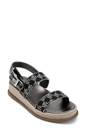Dkny Berris Slingback Platform Espadrille - Black/nickel