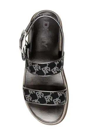 Dkny Berris Slingback Platform Espadrille - Black/nickel