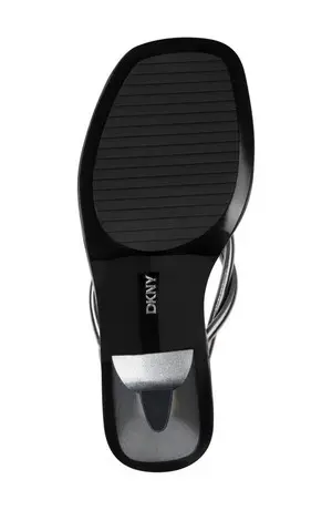 Dkny Rabun Metallic High Heel Flip Flops - Nickel