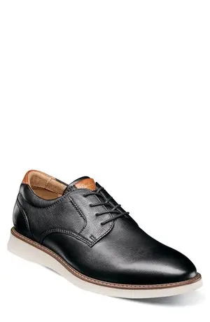 Florsheim Plain Toe Leather Derby - Black Multi