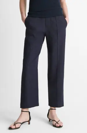 Vince Grace Mid-rise Linen-blend Tapered Pull-on Pants - Coastal