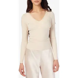 Cami Nyc Rooney Lace Trim Rib Top - Bone