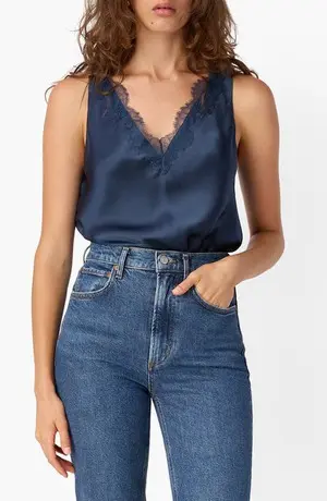 Cami Nyc Marris Sleeveless Silk Top - Moody Blue
