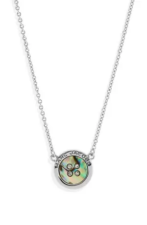 Marc Jacobs Button Crystal Embellished Pendant Necklace