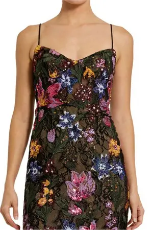Mac Duggal Floral Embroidered Gown