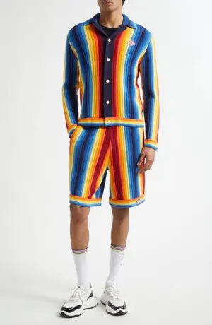 Casablanca Gradient Stripe Terry Cloth Shorts
