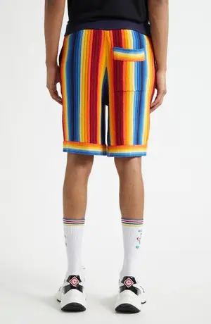Casablanca Gradient Stripe Terry Cloth Shorts