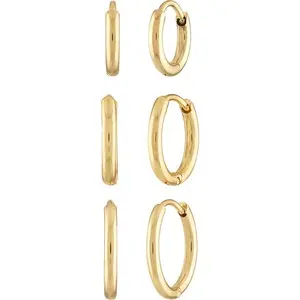 Ben Oni Set Of Three Huggie Hoop Earrings - Gold