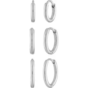 Ben Oni Set Of Three Huggie Hoop Earrings - Silver