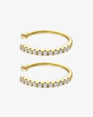 Ben Oni Set Of 2 Cubic Zirconia Ear Cuffs - Gold