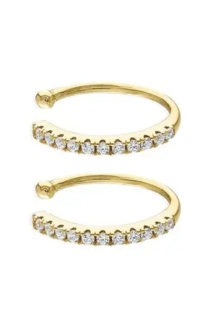 Ben Oni Set Of 2 Cubic Zirconia Ear Cuffs - Gold