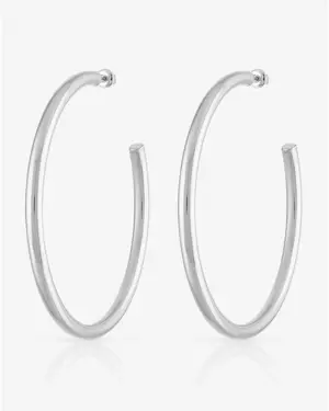 Ben Oni Large Open Hoop Earrings - Silver