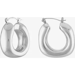 Ben Oni Square Tube Hoop Earrings - Silver