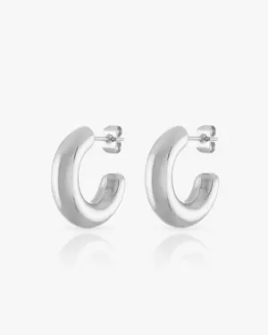 Ben Oni Bold Huggie Hoop Earrings - Silver